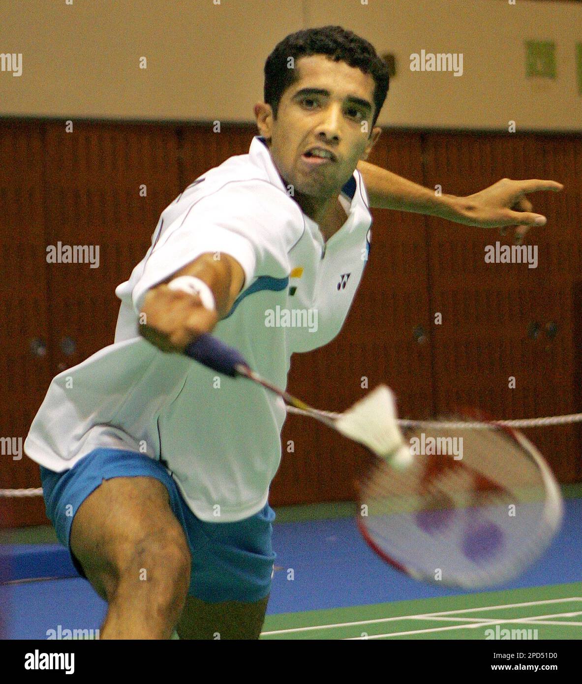Arvind Bhat of India returns the shuttlecock against Henry Tam of New ...
