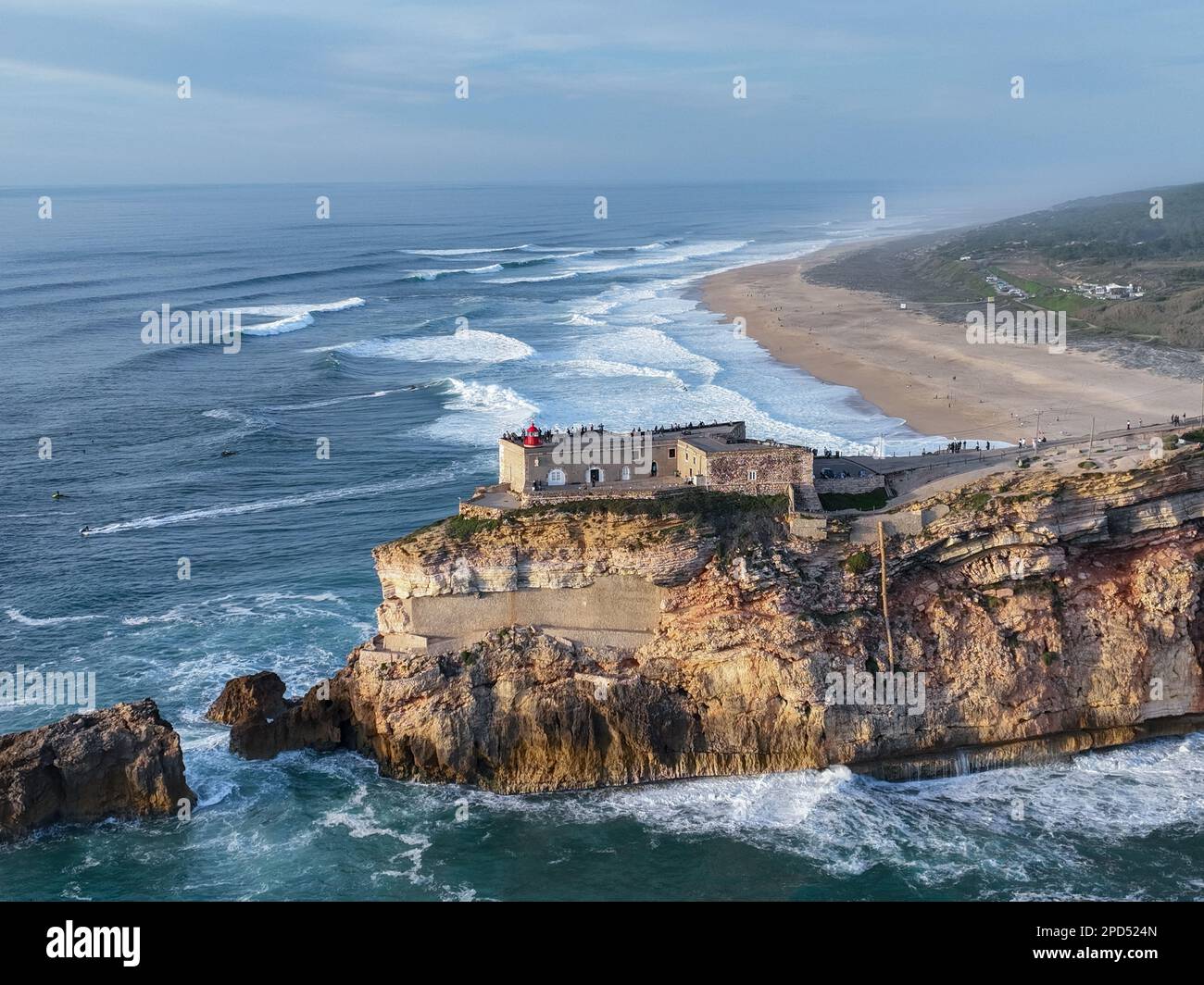 Nazare Portugal Lighthouse Cliff