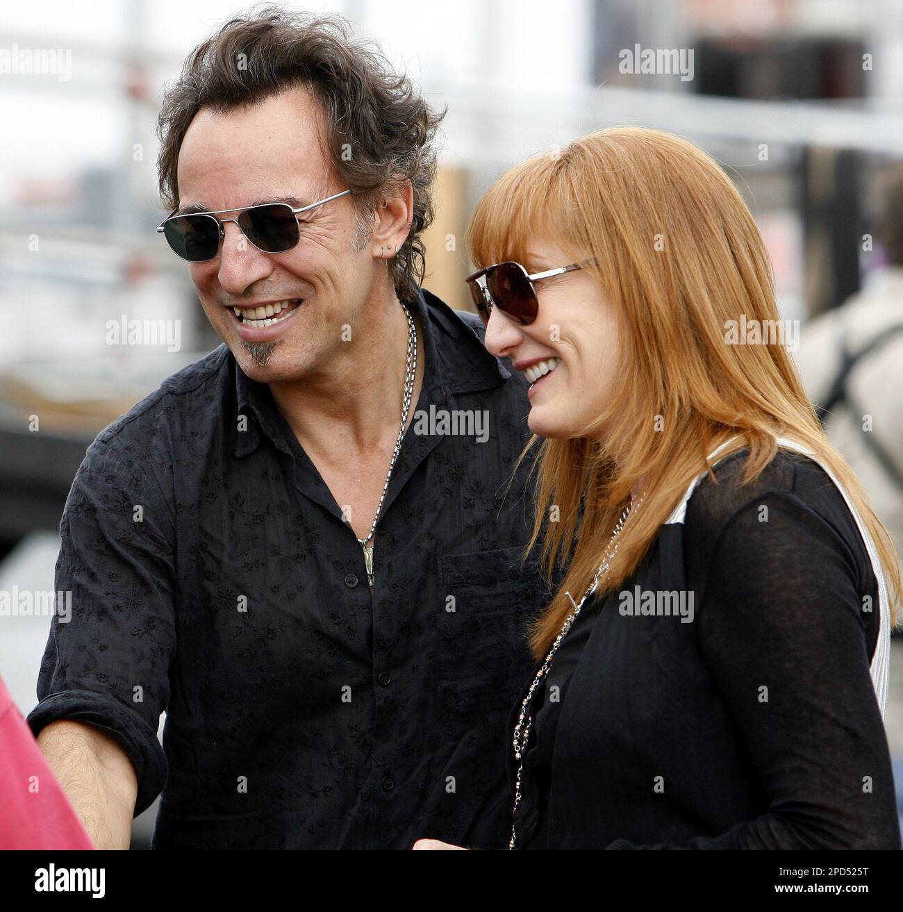 Bruce Springsteen and his wife Patti Scialfa are seen before their ...