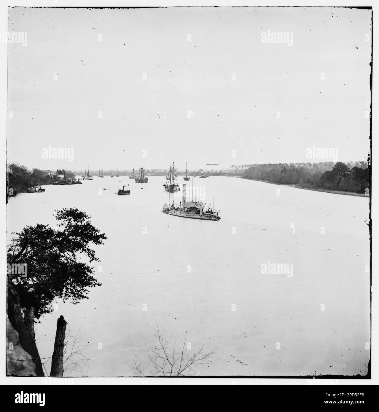 Varina Landing, Virginia (vicinity). View of ships on James River ...