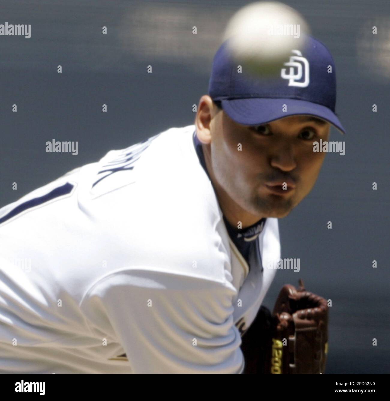 San Diego Padres starter Chan Ho Park, of South Korea, delivers in the ...
