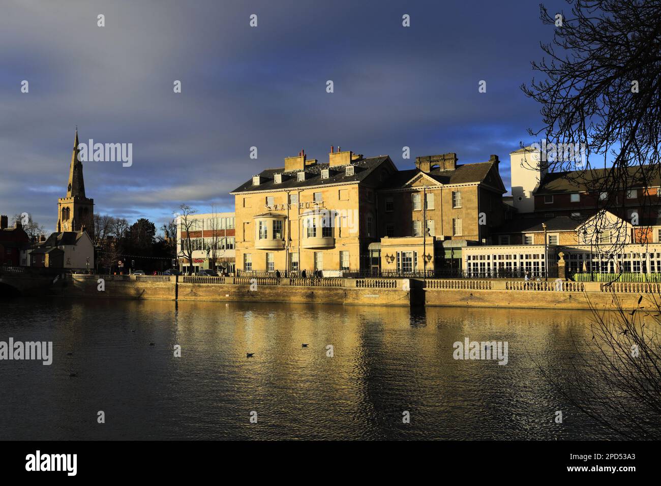 The Swan Hotel, river Great Ouse embankment, Bedford town; Bedfordshire ...