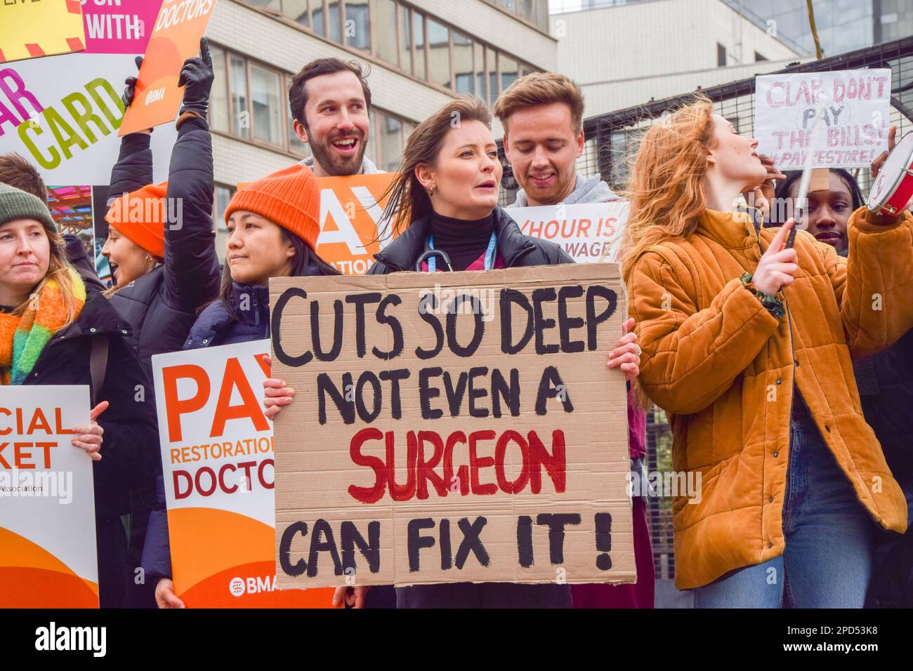 London, UK. 13th March 2023. BMA (British Medical Association) picket ...