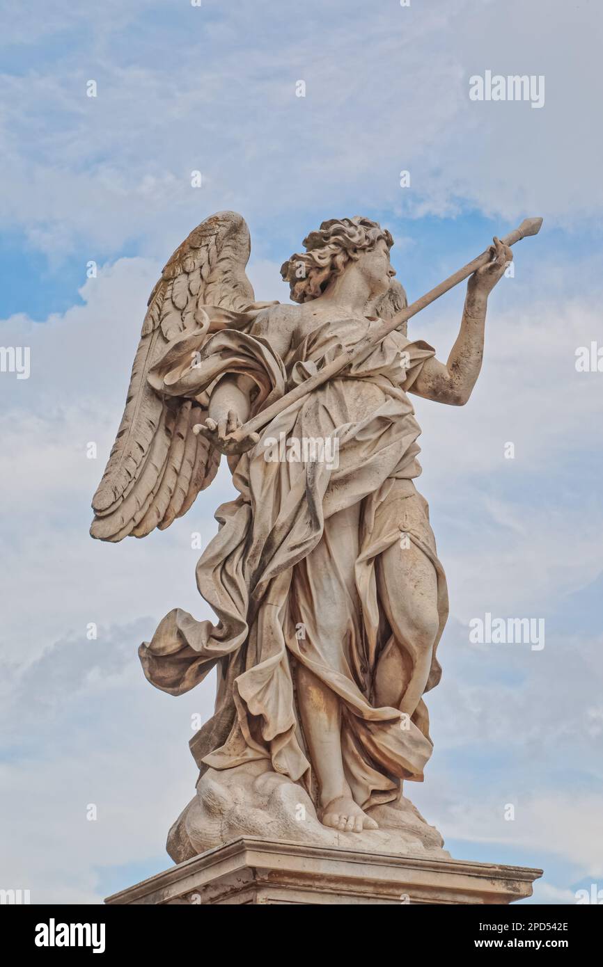 Angel sculpture of Saint Angelo bridge in Rome Italy Stock Photo - Alamy
