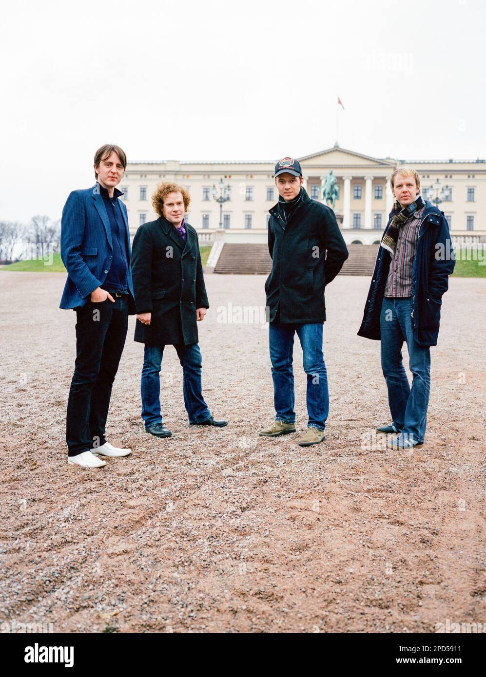 Norwegian rock band outside The Royal Palace, Oslo, Norway 14th ...