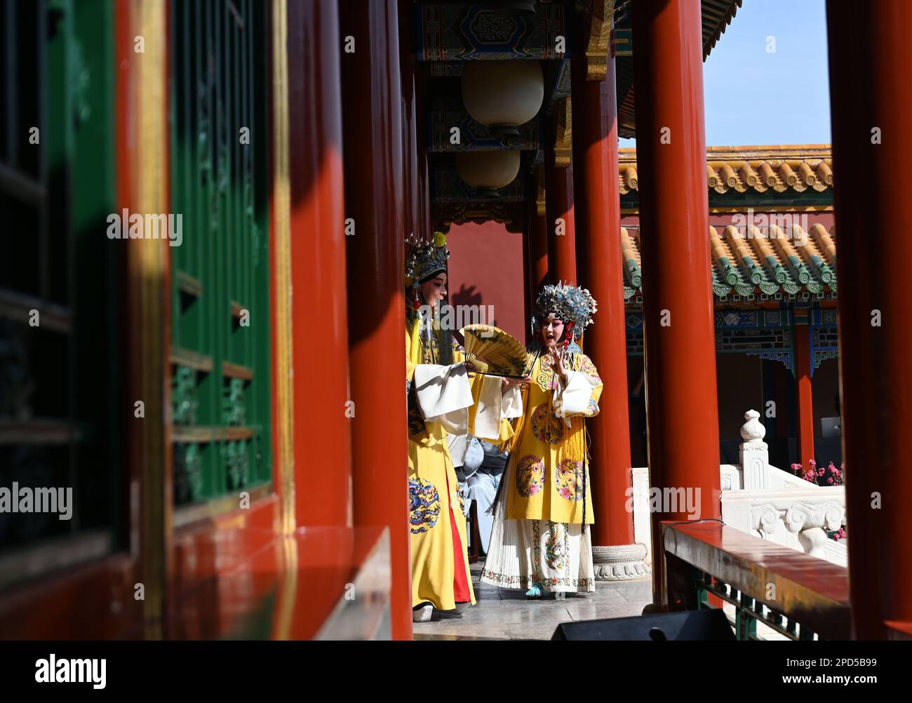 (230314) -- BEIJING, March 14, 2023 (Xinhua) -- Kunqu opera performers ...
