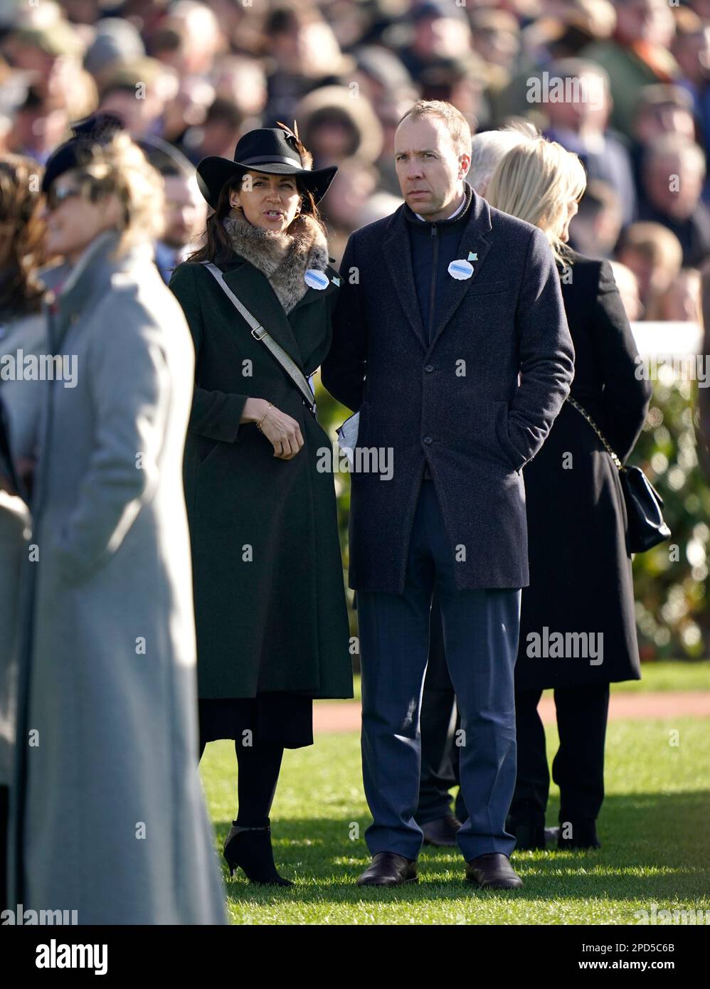 Gina Coladangelo and Matt Hancock on day one of the Cheltenham Festival ...