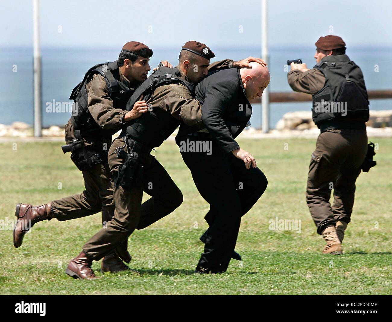 Two members of the Leopards, a Lebanese police special forces' unit ...