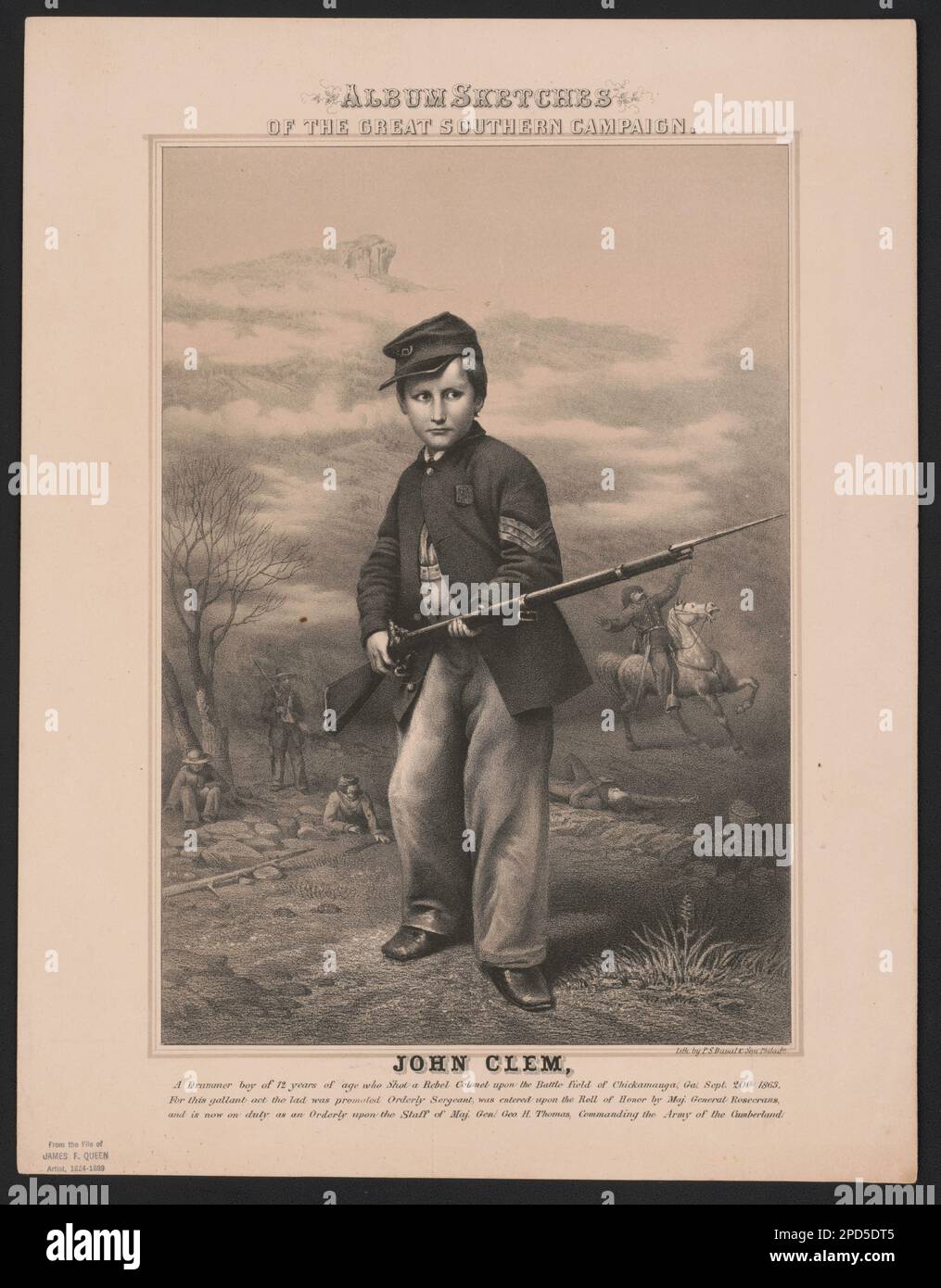 John Clem, a drummer boy of 12 years of age who shot a Rebel colonel ...