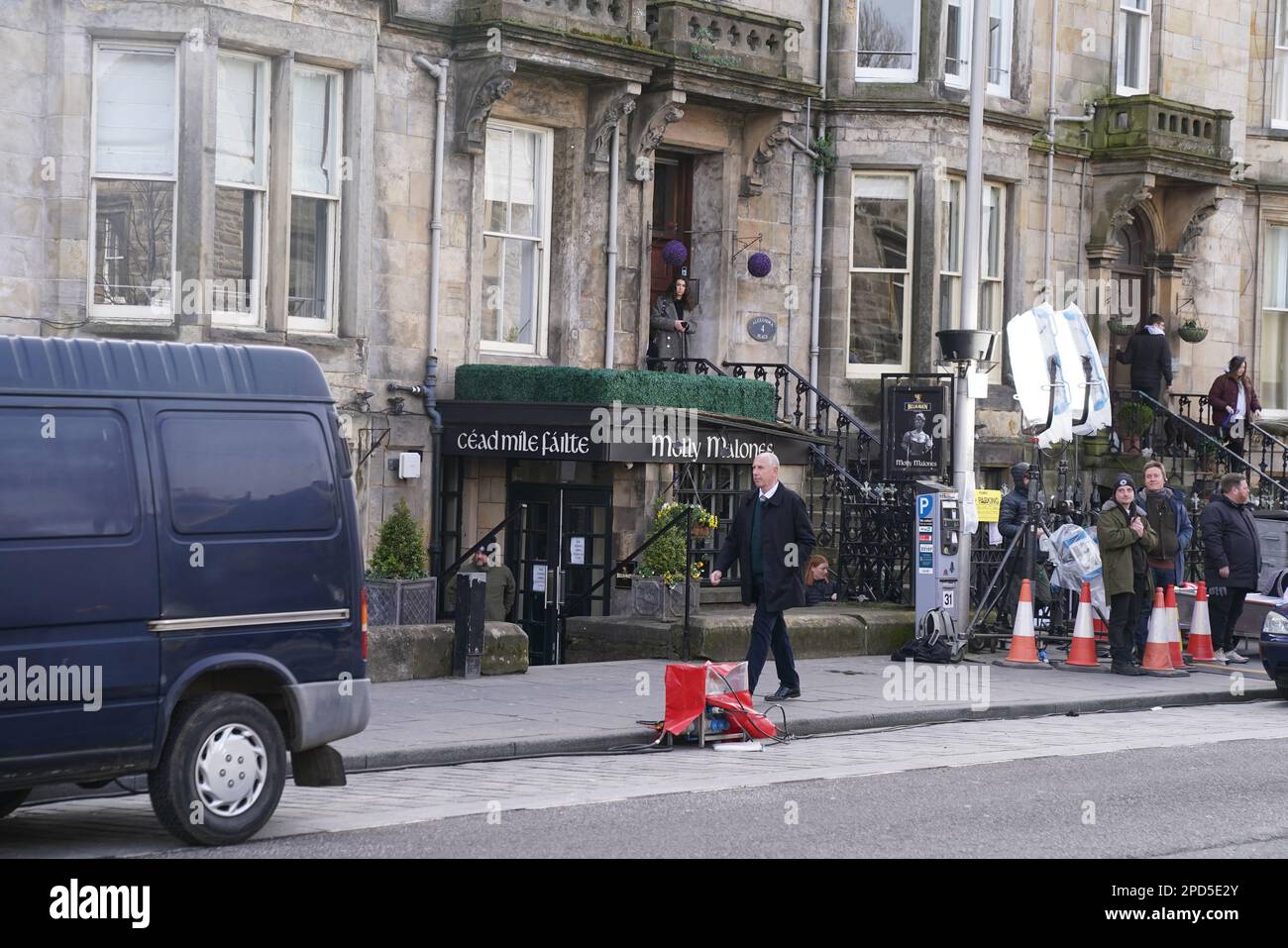 The film set of The Crown as Ed McVey(not pictured), playing the part ...