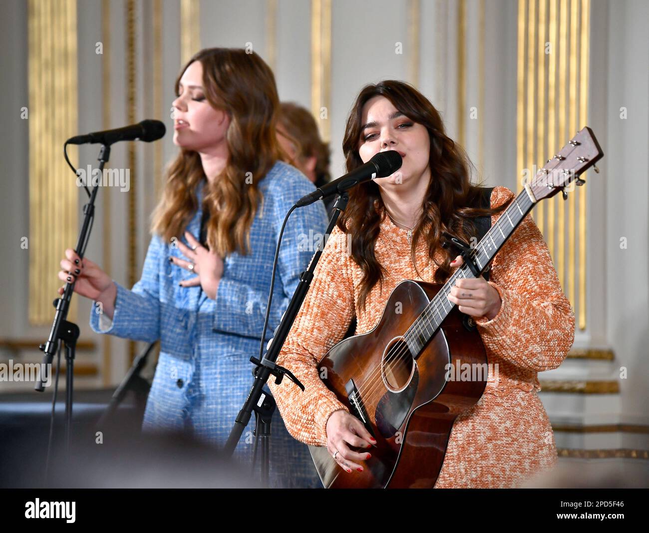 First Aid Kit, sisters Klara and Johanna Soderberg, performs after ...