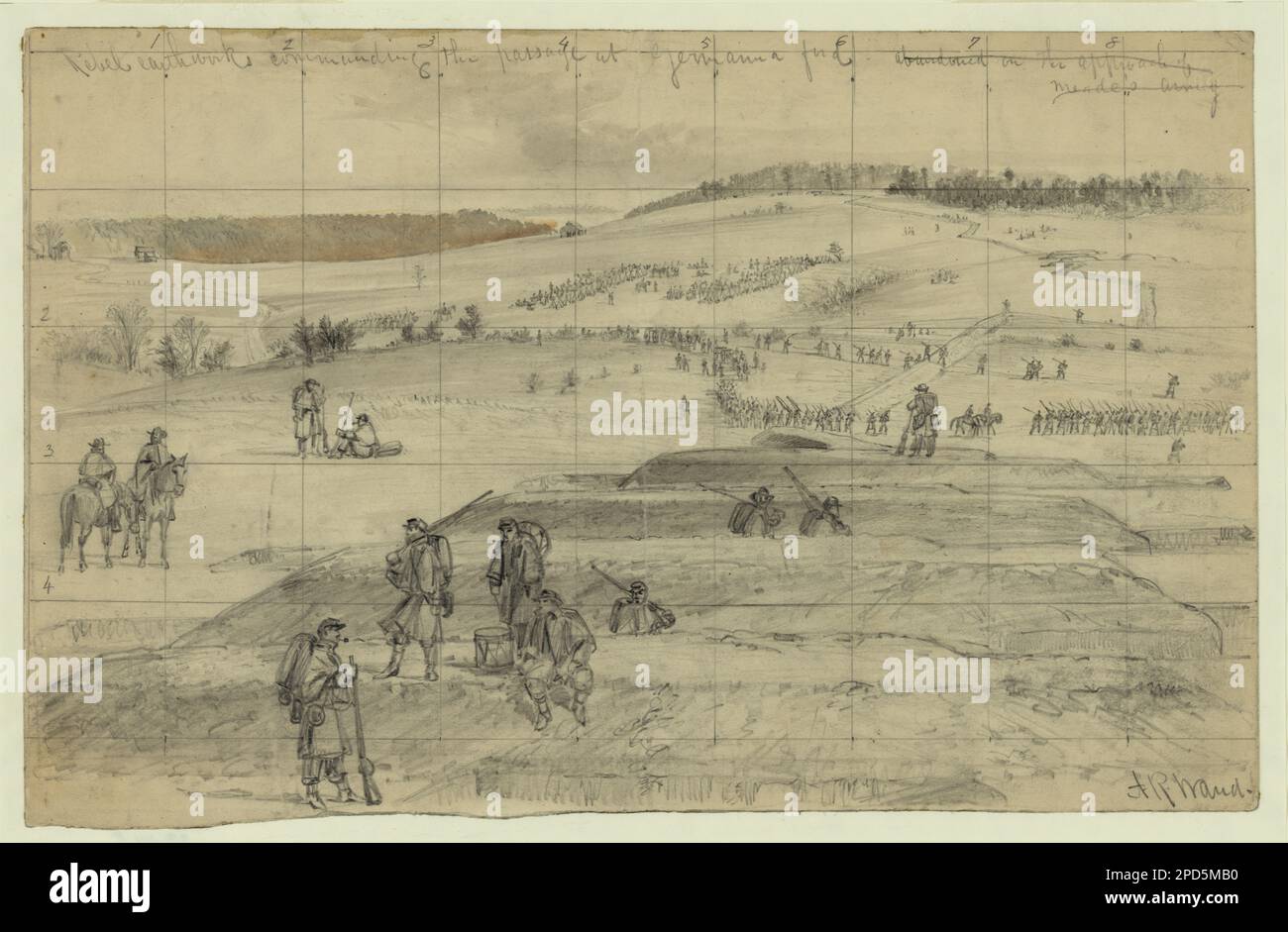 Rebel earthworks commanding the passage at Germanna ford, abandoned on ...