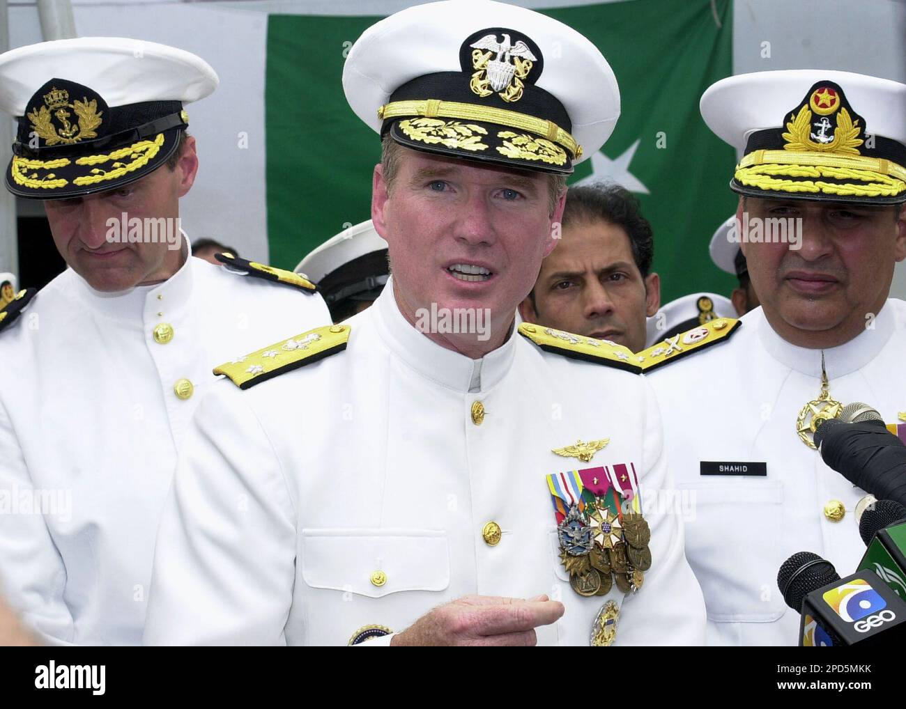 Dutch Commodore J.W. Ort, left, and Pakistani Rear Admiral Shahid Iqbal ...