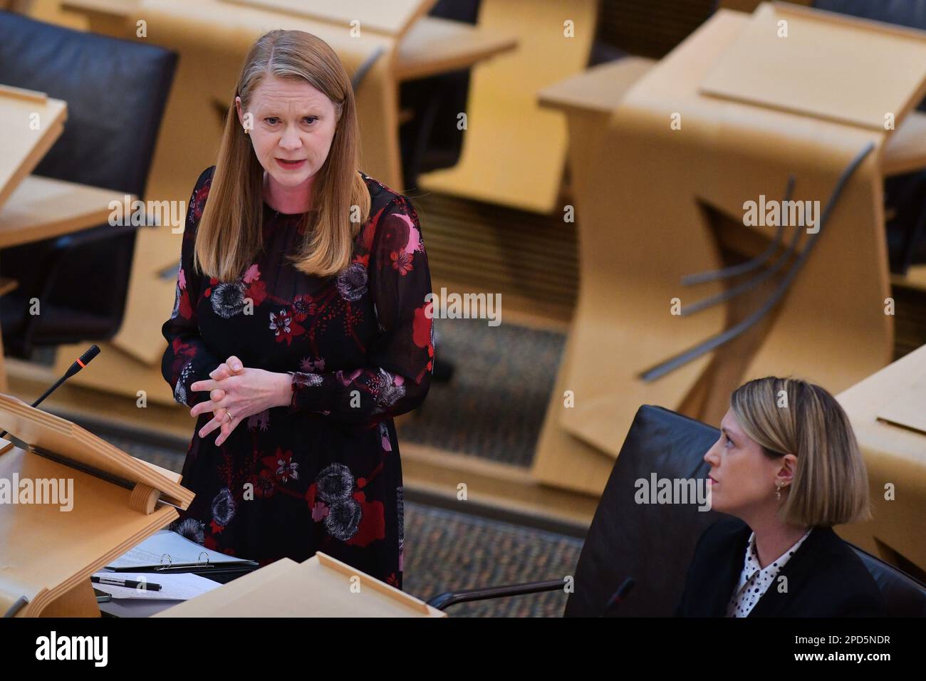 Edinburgh Scotland, UK 14 March 2023. Shirley-Anne Somerville at the ...