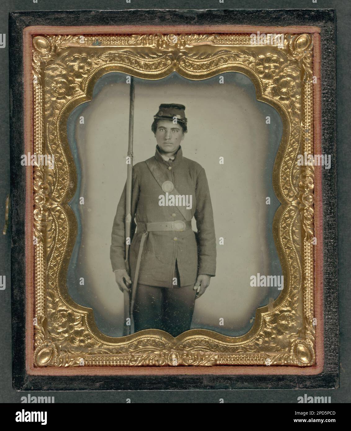 Private James M. Bash of 67th Pennsylvania Volunteers in uniform with ...