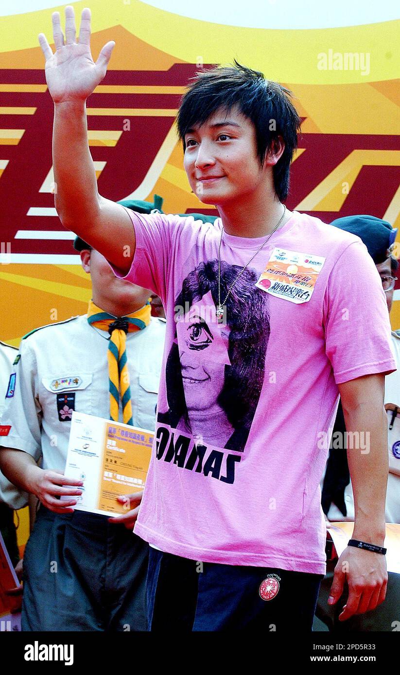 Hong Kong pop star Alex Fong appears at a promotional event in Hong ...