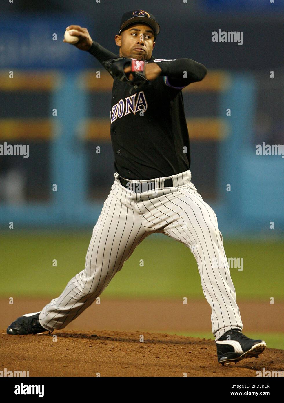 Arizona Diamondbacks pitcher Miguel Batista works in the first inning ...