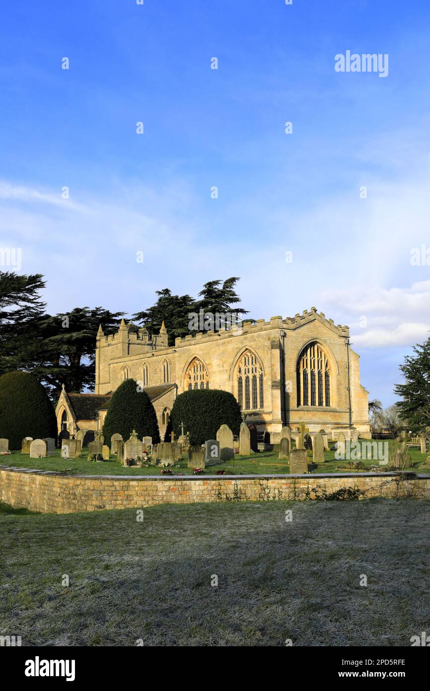 St Marys church, Marholm village, Cambridgeshire, England, UK Stock ...