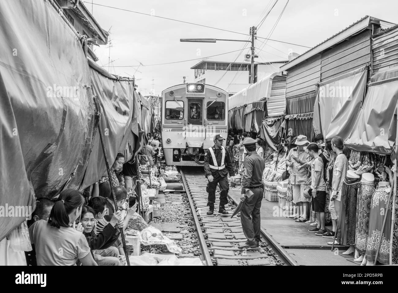 Maeklong rail Black and White Stock Photos & Images - Alamy