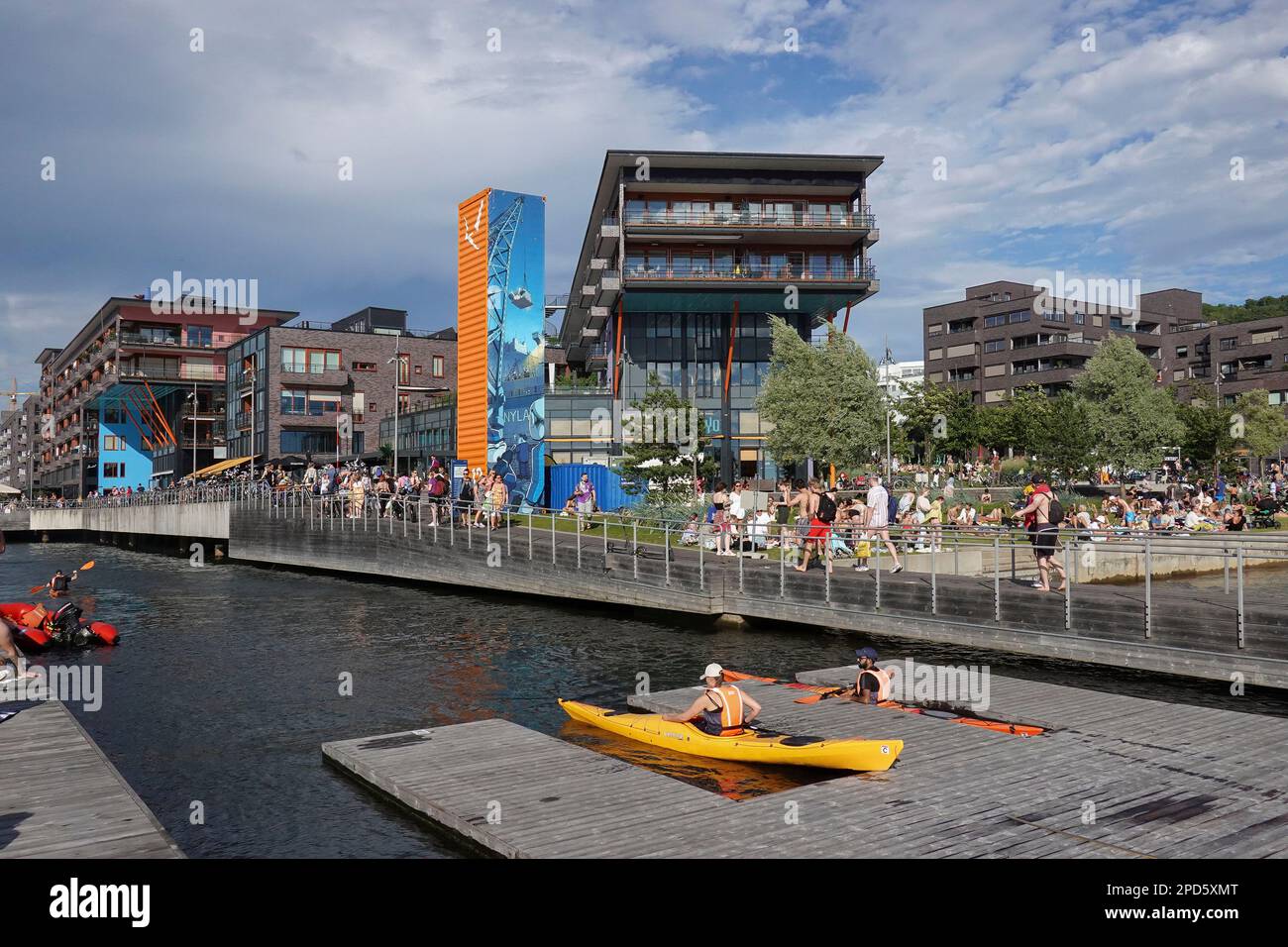 Norway, Oslo, Sorenga is a brand new neighborhood near the Oslo Fjord ...