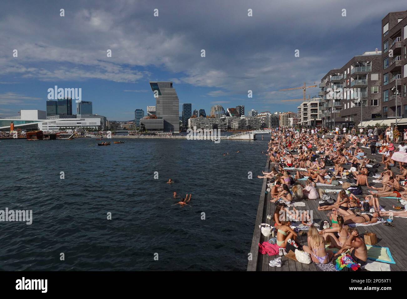 Norway, Oslo, Sorenga is a brand new neighborhood near the Oslo Fjord ...