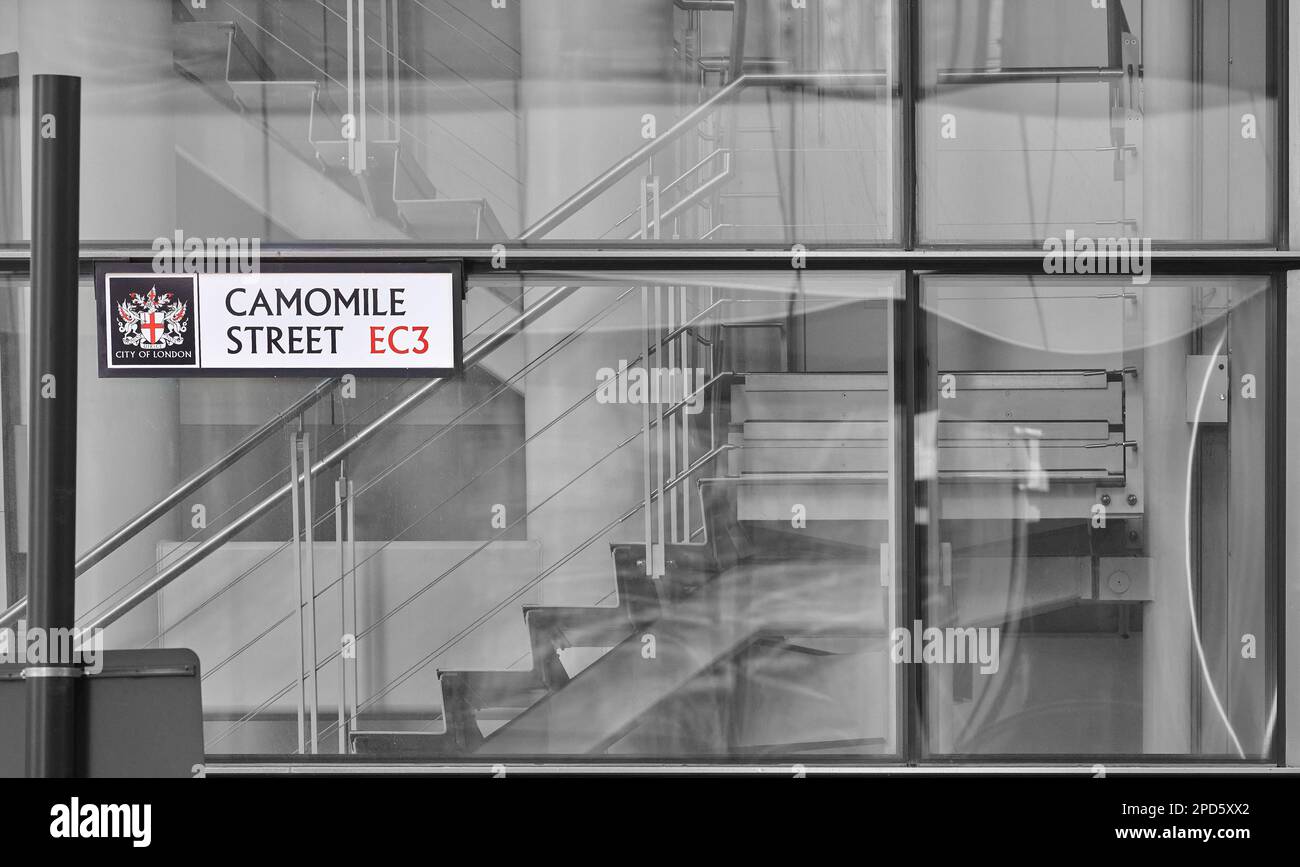 Street sign for Camomile street, London EC3, England Stock Photo - Alamy