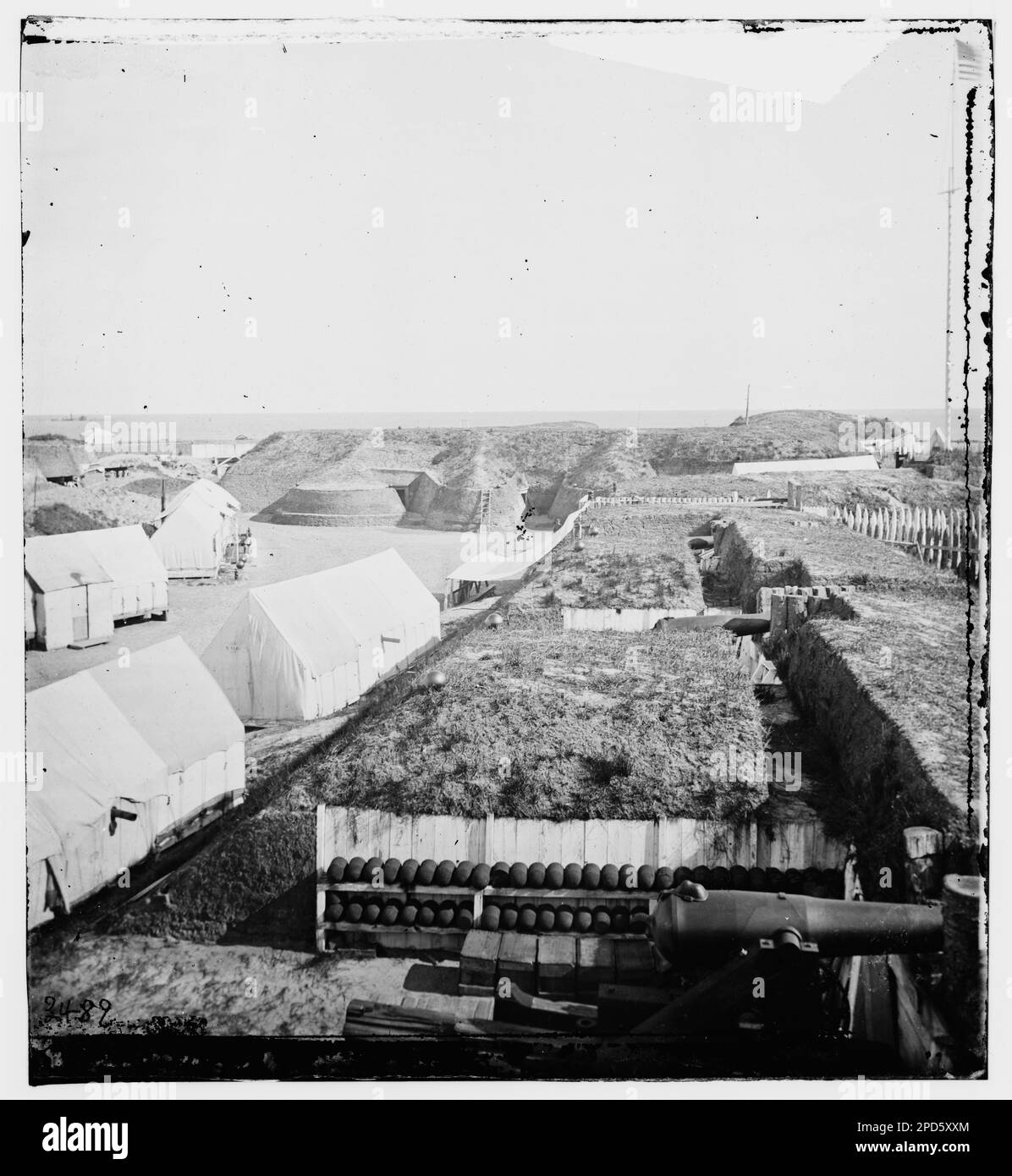 Charleston, South Carolina (vicinity). Interior view of Fort Wagner ...