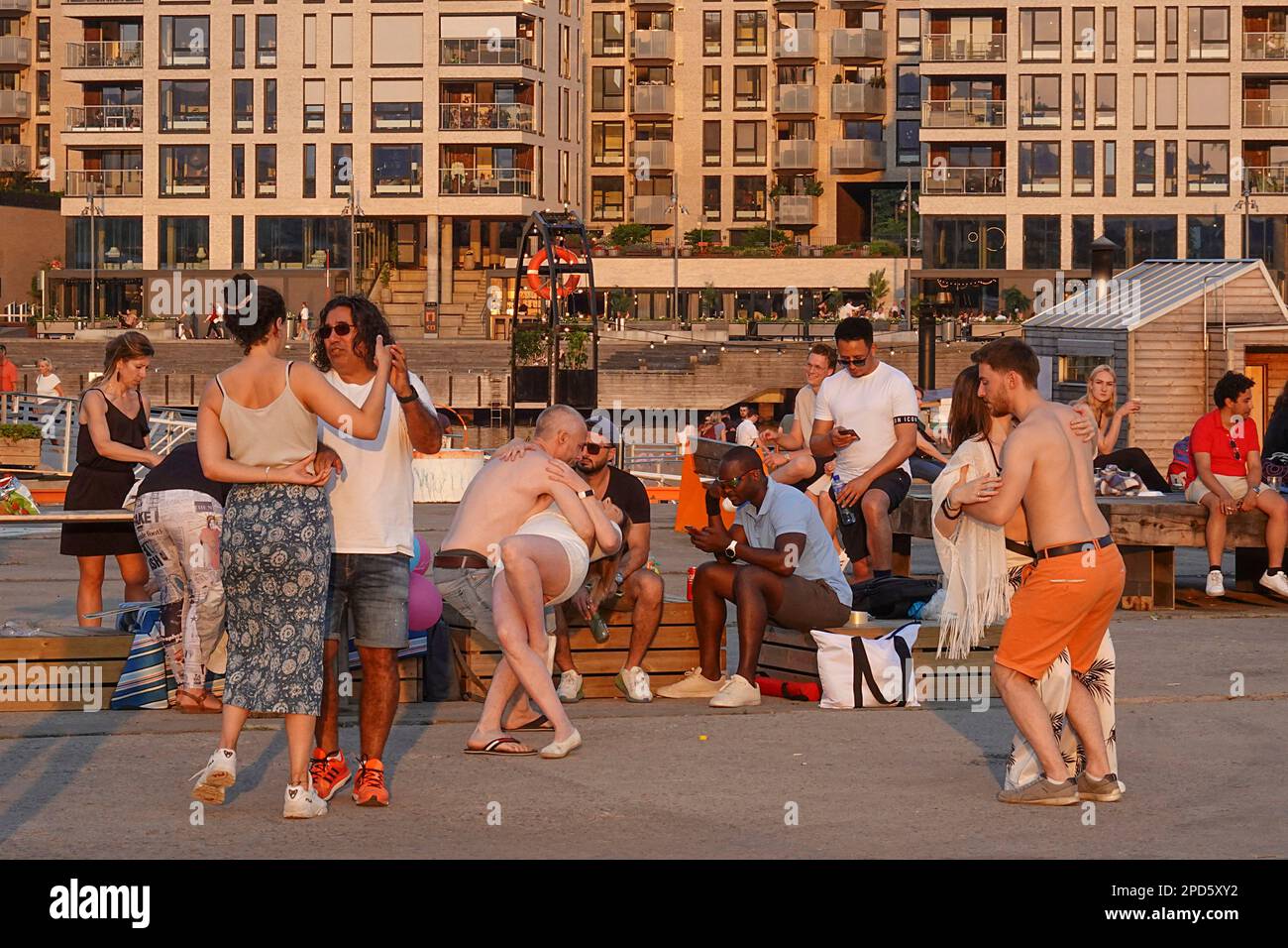 Norway, Oslo, Sorenga is a brand new neighborhood near the Oslo Fjord ...