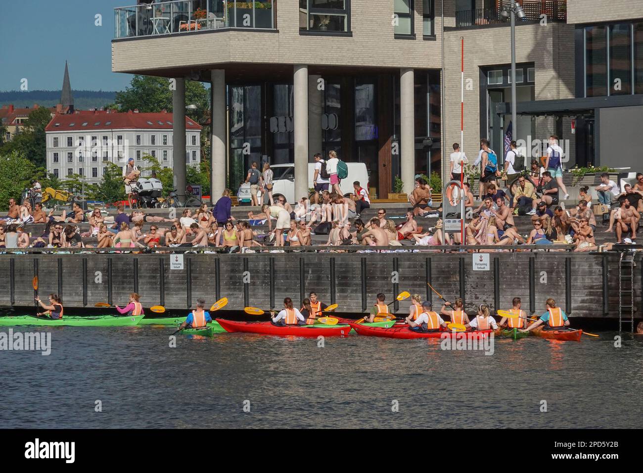 Norway, Oslo, Sorenga is a brand new neighborhood near the Oslo Fjord ...