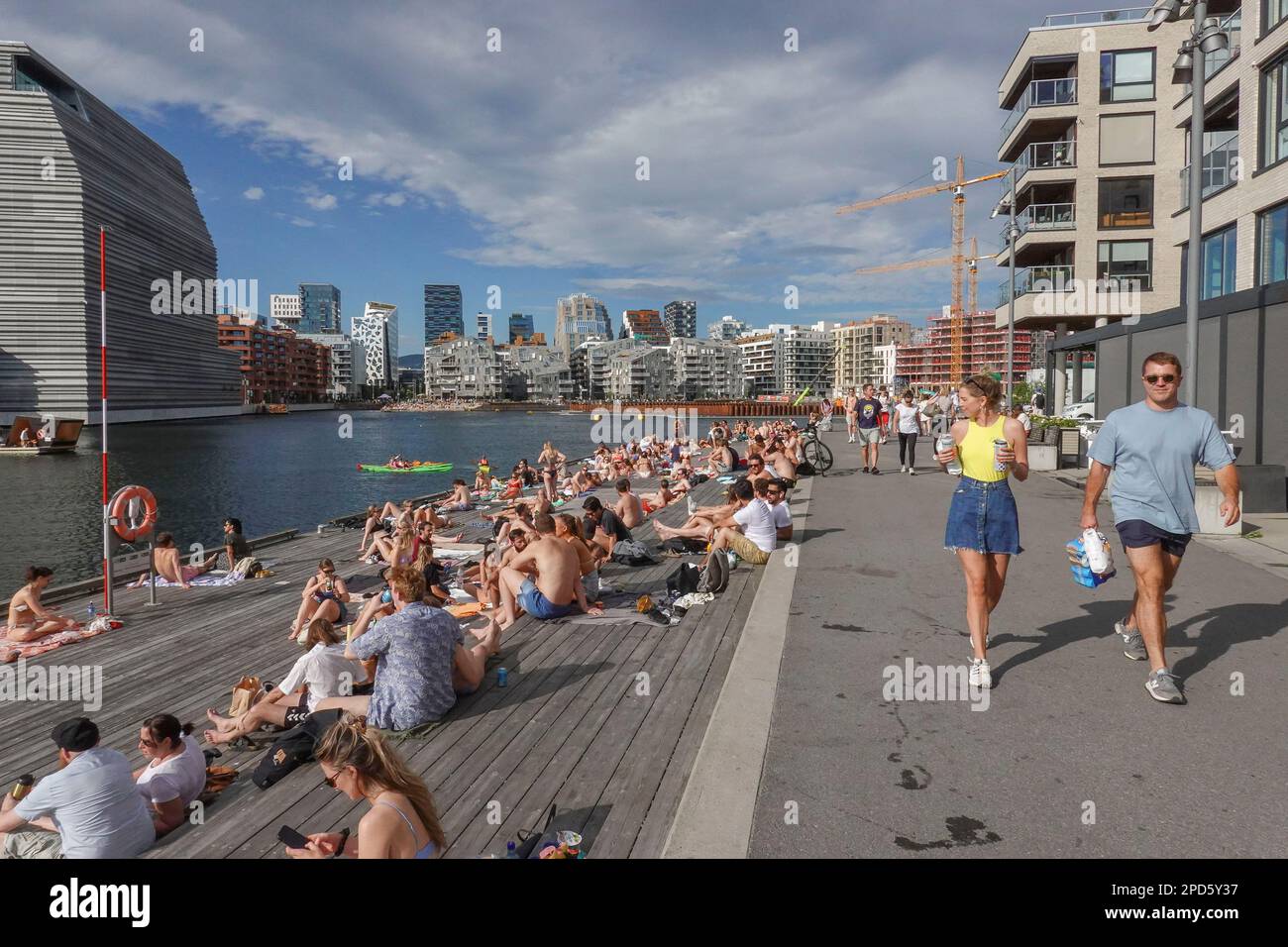 Norway, Oslo, Sorenga is a brand new neighborhood near the Oslo Fjord ...