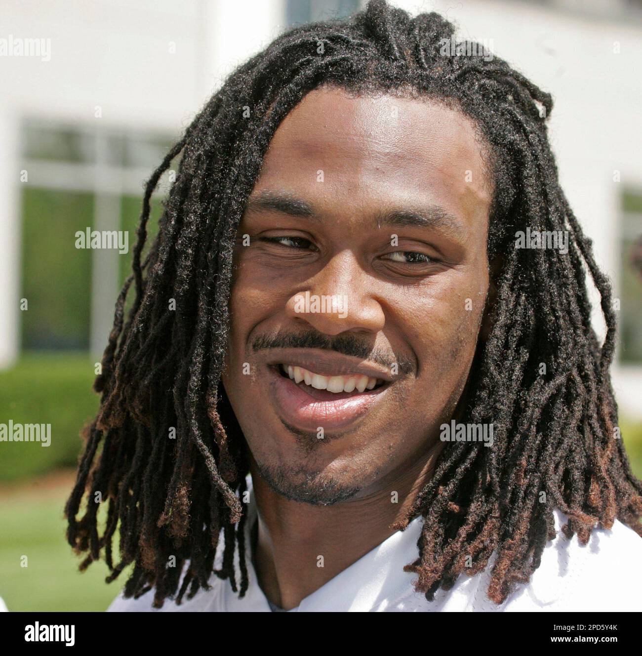 St. Louis Rams running back Steven Jackson talks with reporters ...
