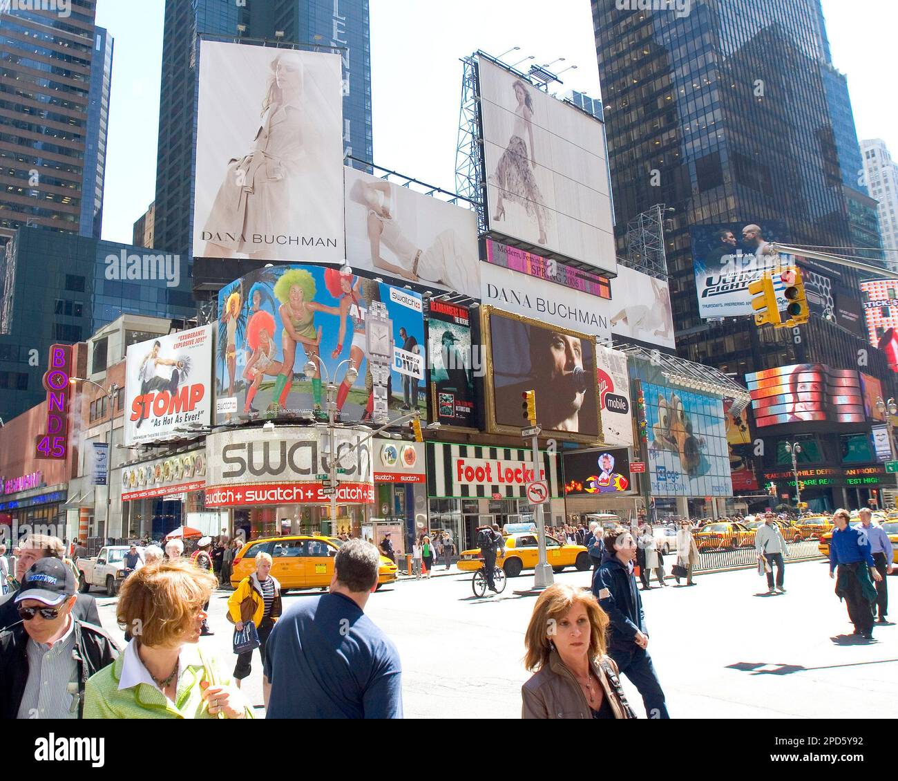 The many billboards and signage of Times Square are seen looking ...