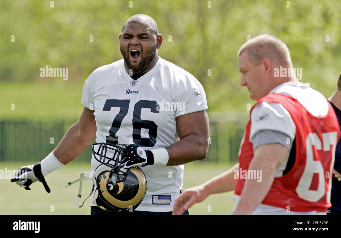St. Louis Rams offensive lineman Orlando Pace (76) yawns during the ...