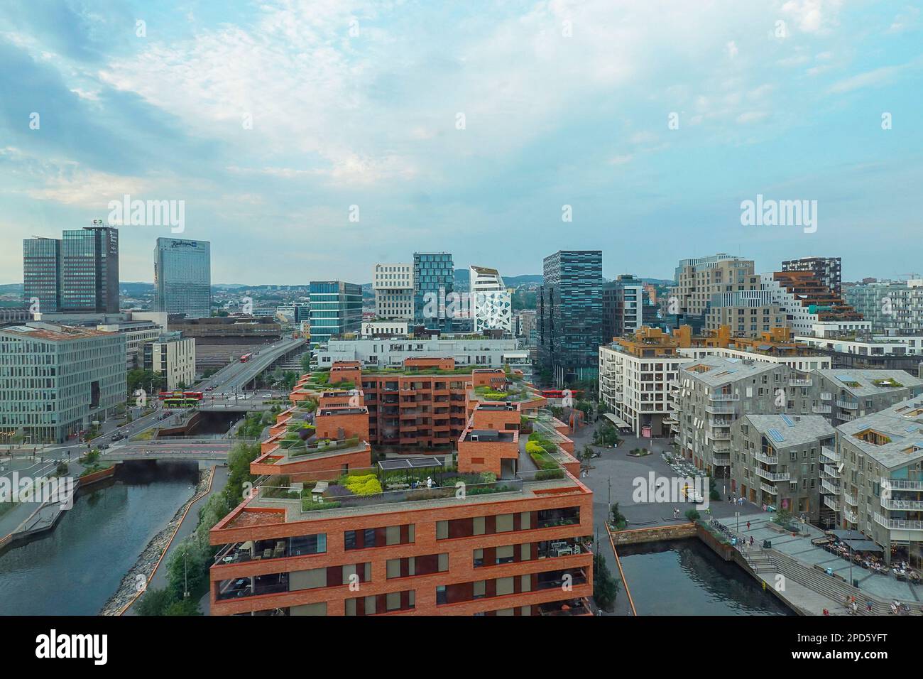 Norway, Oslo, Sorenga is a brand new neighborhood near the Oslo Fjord ...