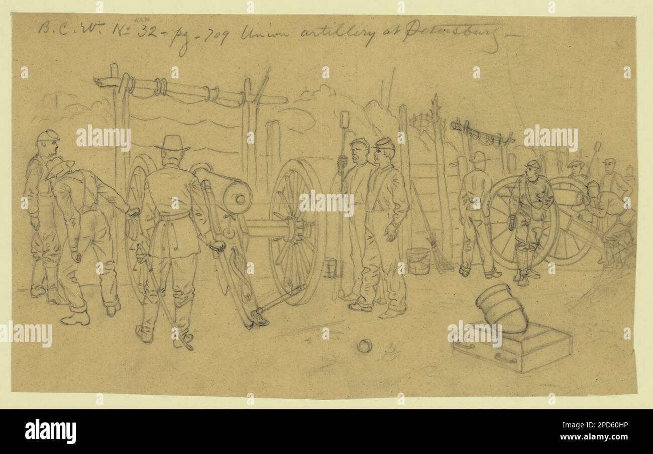 Union artillery at Petersburg. Morgan collection of Civil War drawings ...