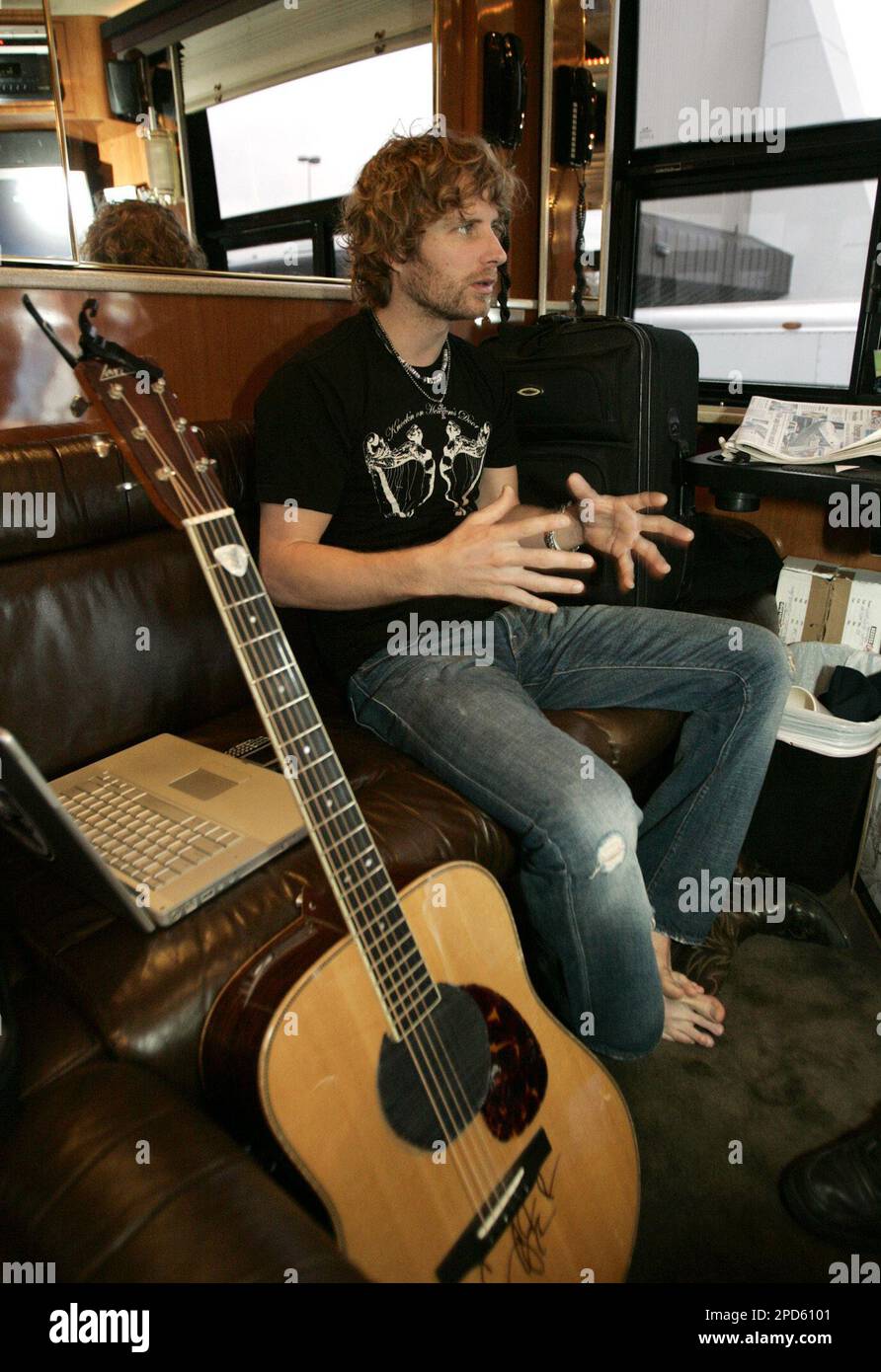 Country singer Dierks Bentley talks from his tour bus, Dec. 9, 2005, in ...