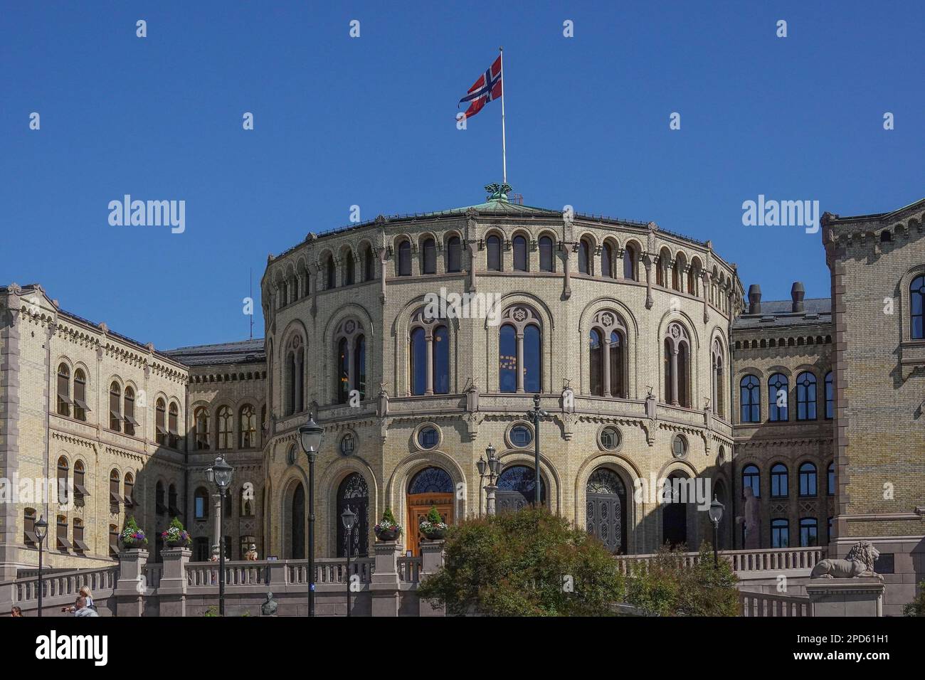 Norway, Oslo, The Storting building is the seat the parliament of ...