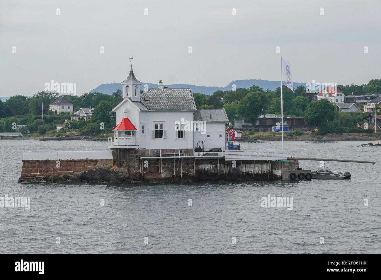 Norway, Oslo, Dyna Fyr is a coastal lighthouse in the Oslo Fjord. The ...