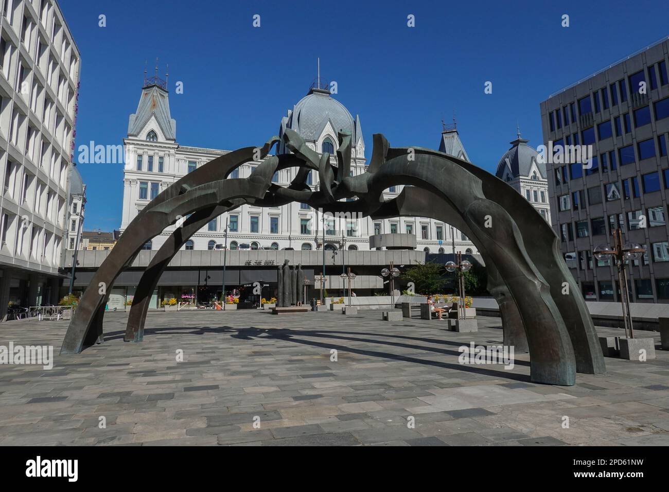 Norway, Oslo, Vikaterrassen, pedestrian street, located in the heart of ...