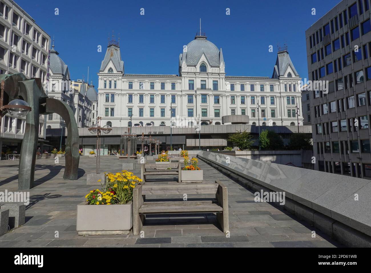 Norway, Oslo, Vikaterrassen, pedestrian street, located in the heart of ...