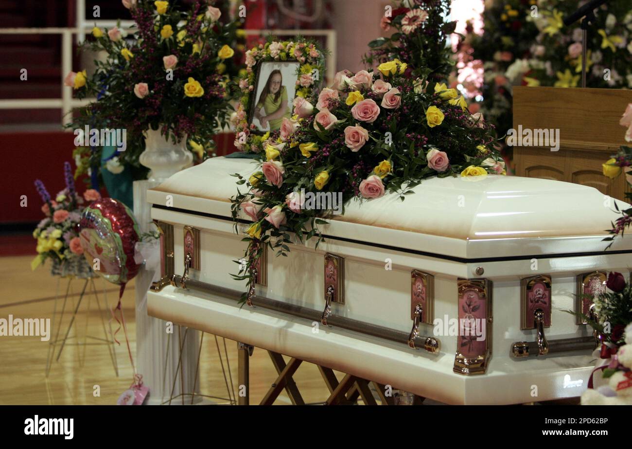 The casket of 10-year-old murder victim Jamie Rose Bolin sits in the ...