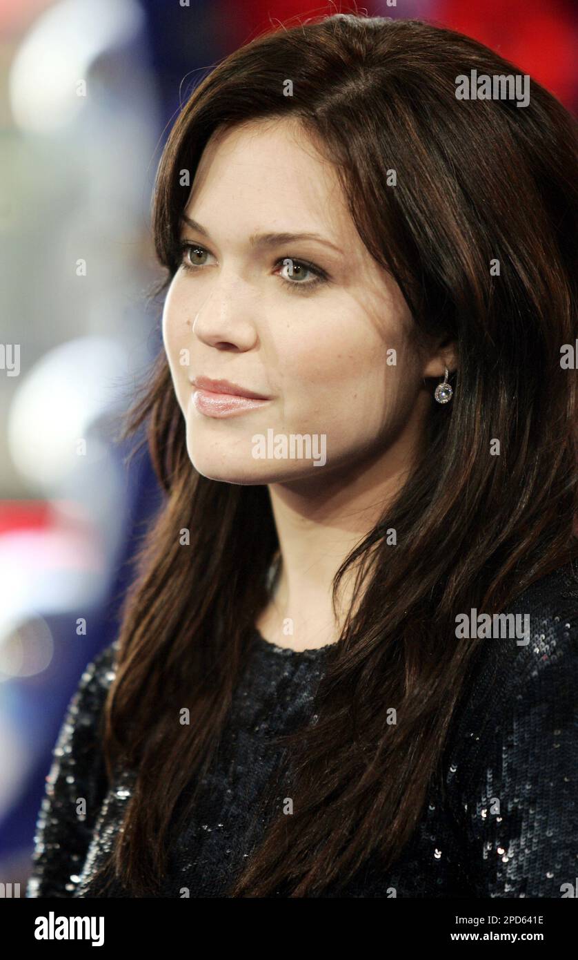 Actress Mandy Moore appears on stage during MTV's 'Total Request Live ...