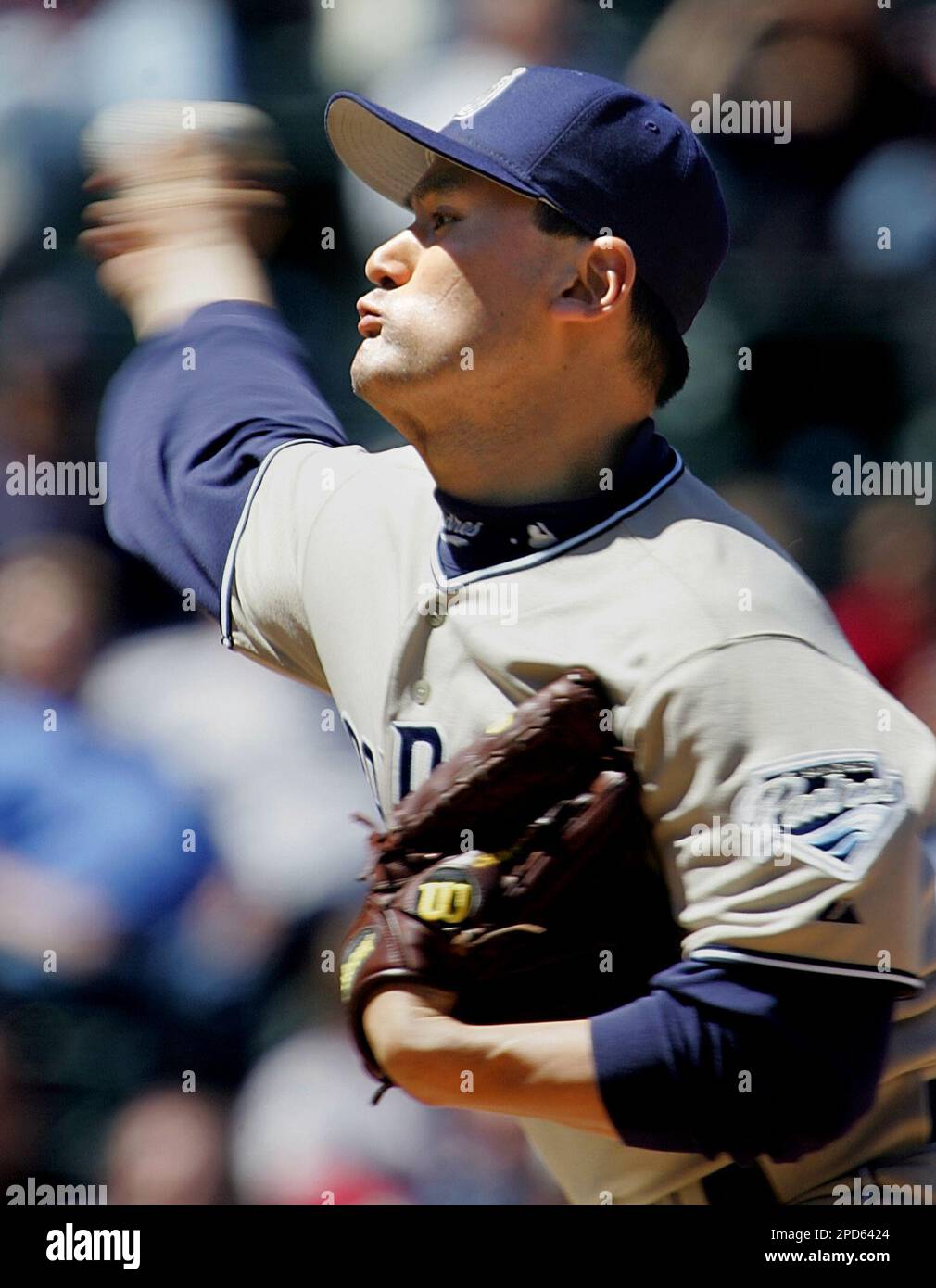 San Diego Padres' starting pitcher Chan Ho Park throws to the plate ...