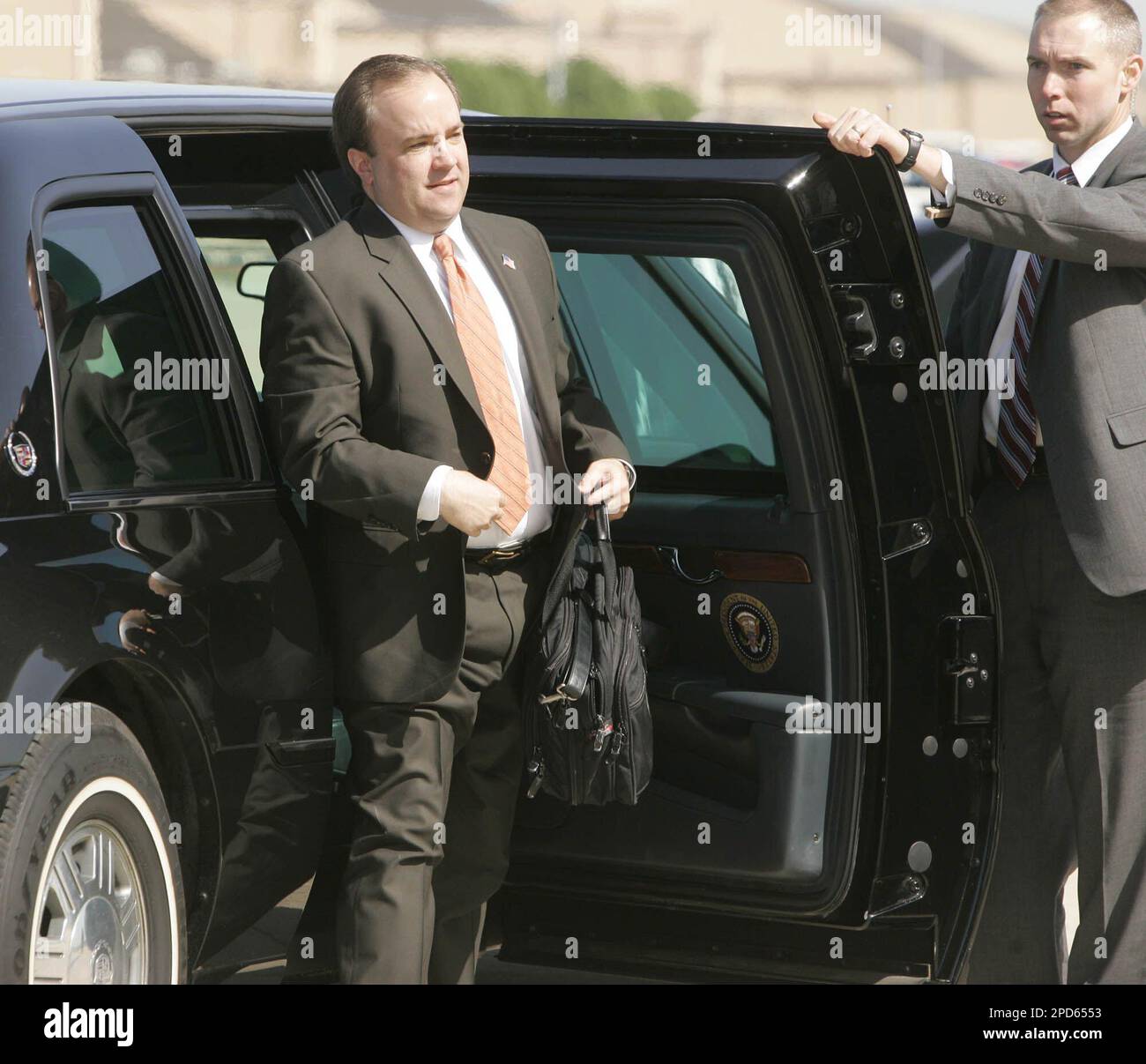 White House Press Secretary Scott McClellan steps out of President Bush ...