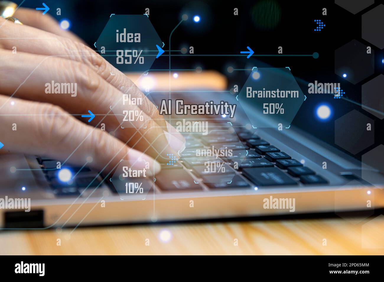 The concept of technology and people using AI to help with work ...