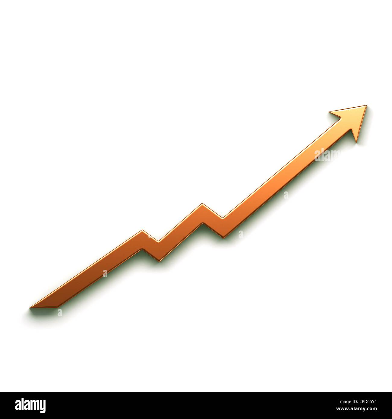 Graph Arrow of Improvement icon bronze color. 3D Render Illustration ...