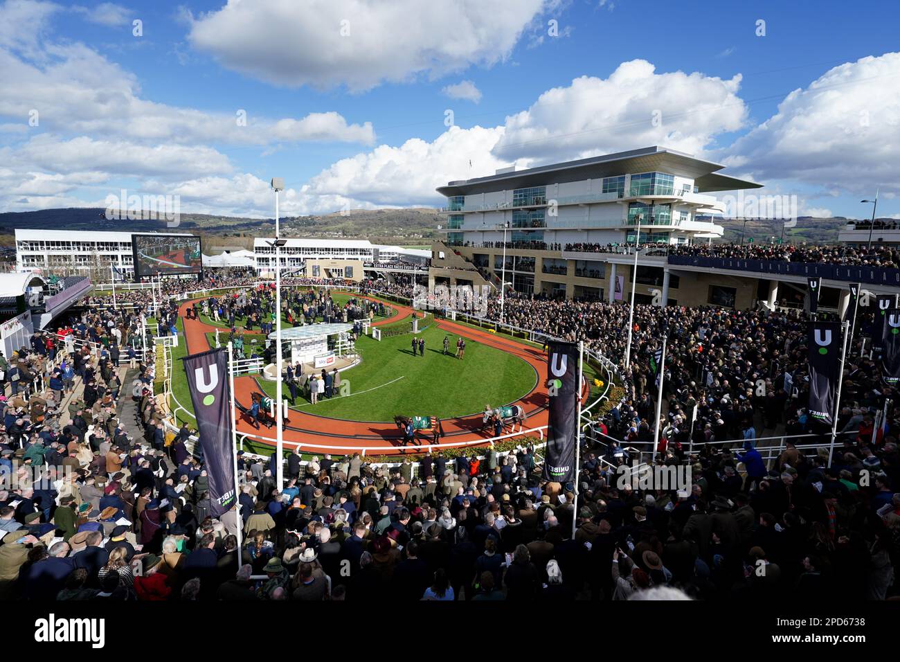 A general view of the parade ring prior to the Sporting Life Arkle ...