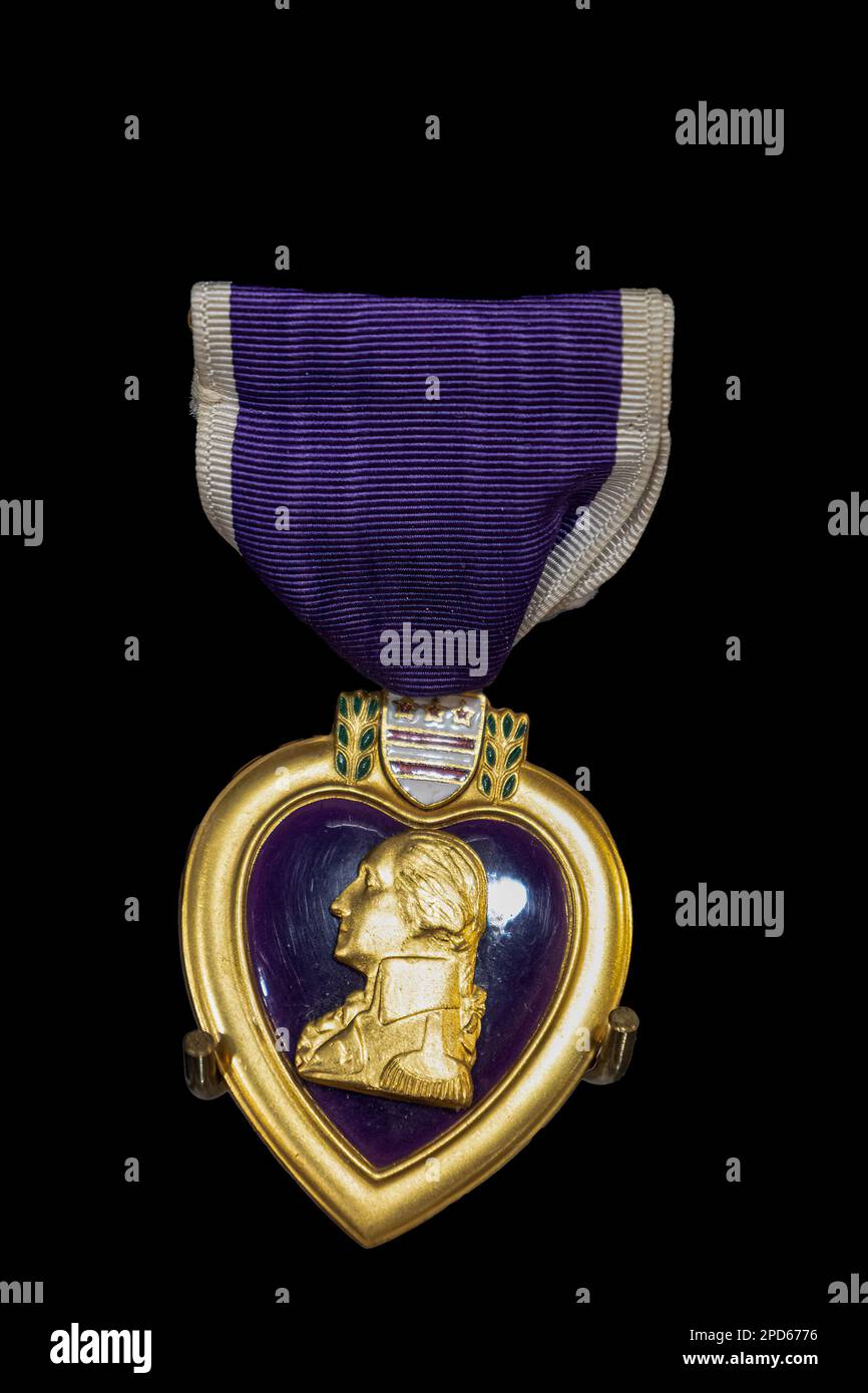 United States military metal Purple Heart medal of honor close up Stock ...