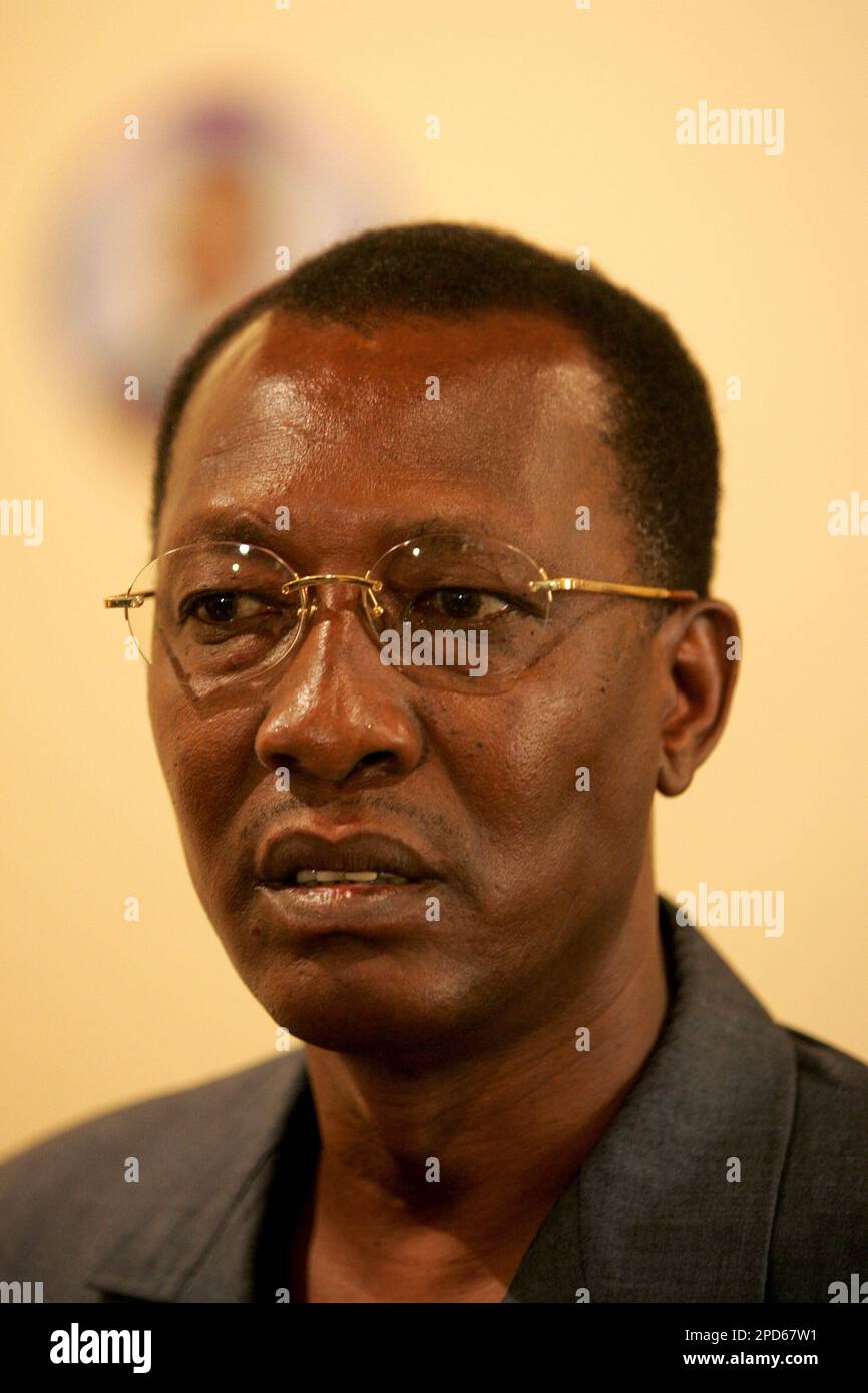 Chadian President Idriss Deby addresses a news conference, Tuesday ...