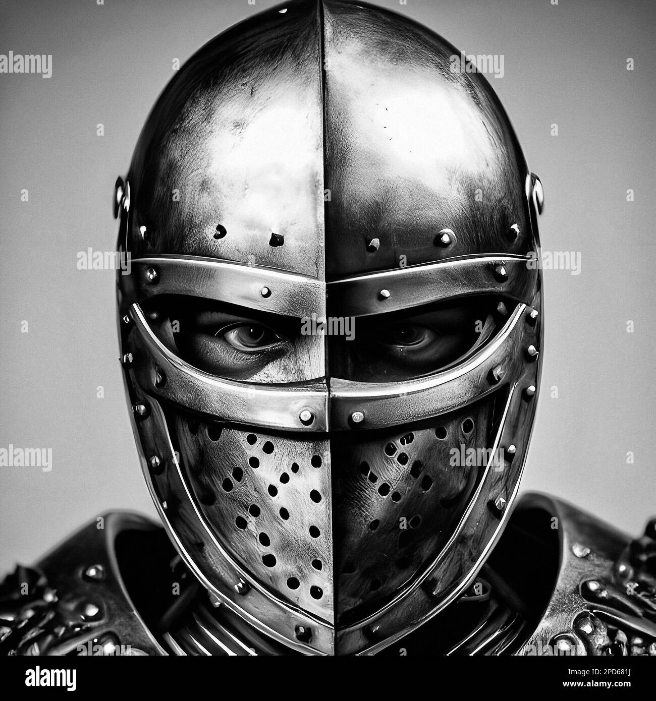Knights armor helmets Black and White Stock Photos & Images - Alamy